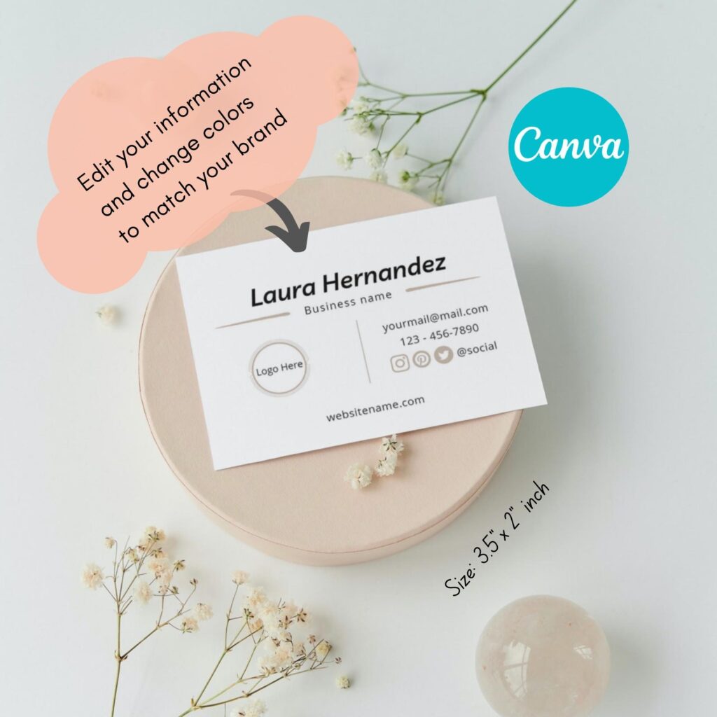 Business Card Designs Editable Template Size 8.5 X 5 Cm