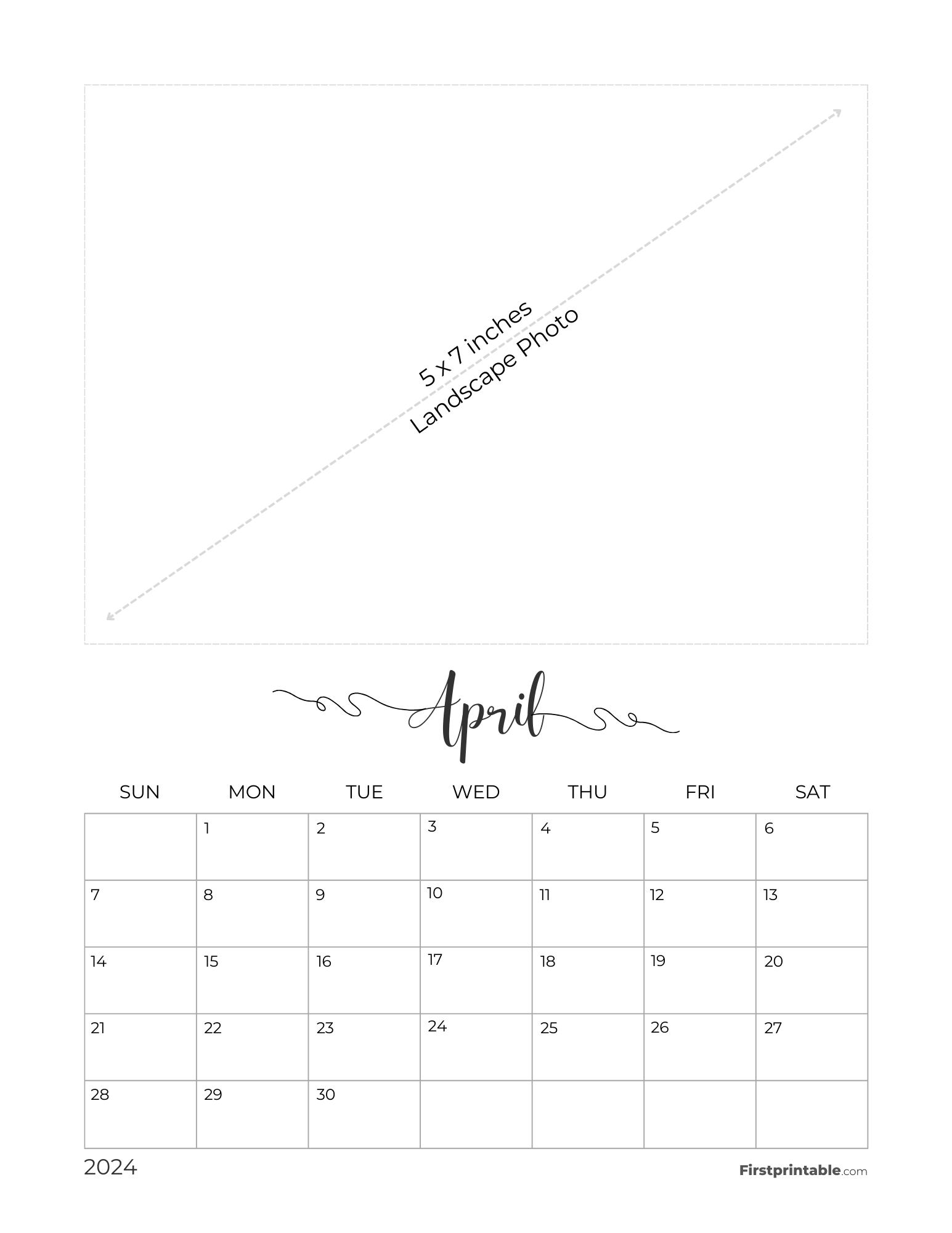 Free Printable & Fillable April Calendar 2024